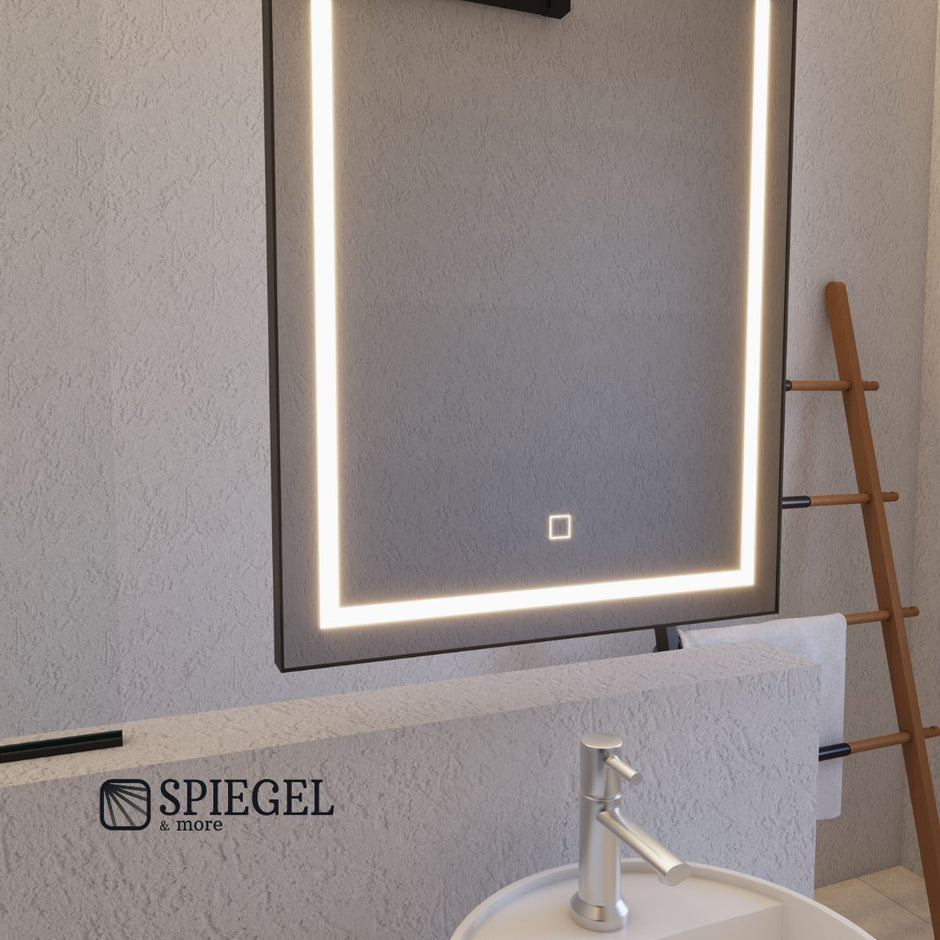 Suspended Ceiling Mirror with Front LED Lighting - Elysium Light